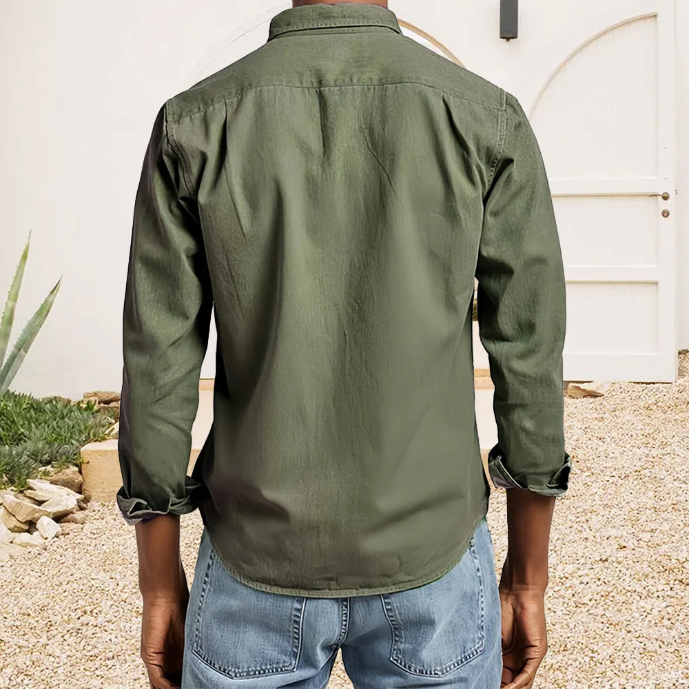 Men’s Delano Textured Cotton Shirt – Peter Oliveira