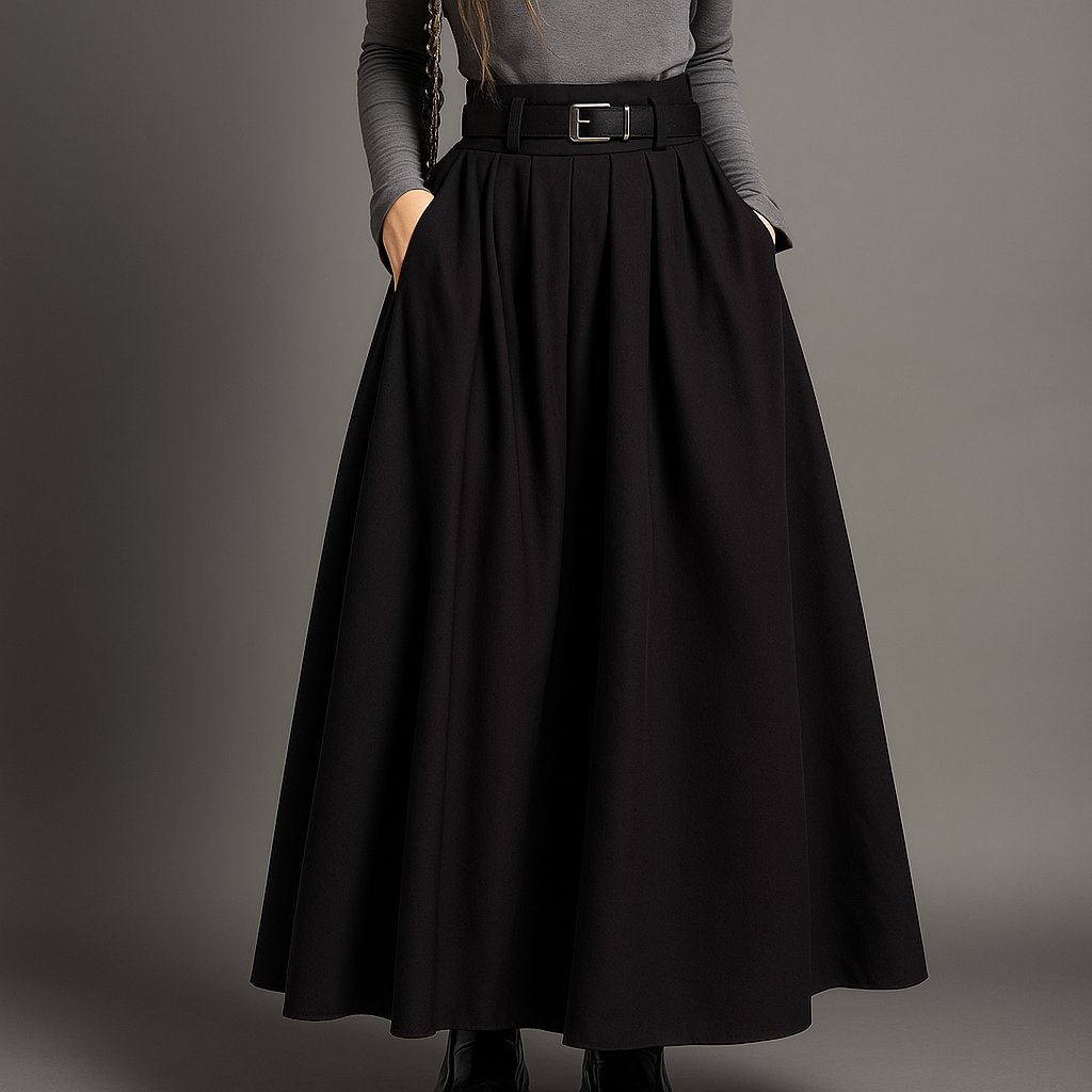 Structured Pleated Maxi Skirt – Peter Oliveira